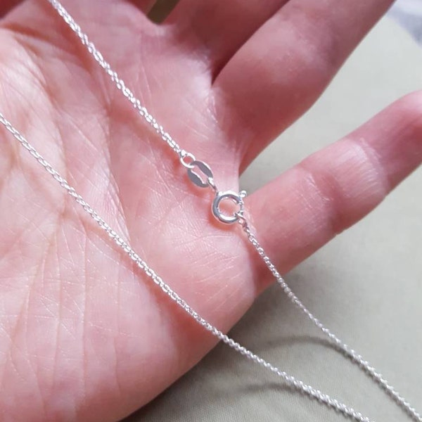 Sterling Silver Chain 18 Inch, 1.2mm Sterling Silver Necklace ...
