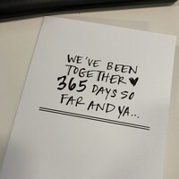 One Year Anniversary Card, 365 Days Together... - Etsy Canada