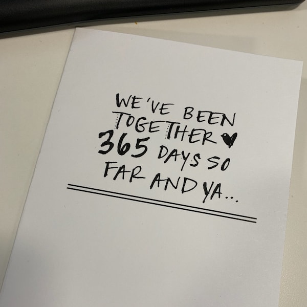 One Year Anniversary Card, 365 Days Together... - Etsy