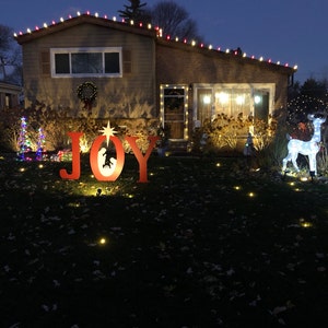 Outdoor Red Joy Nativity Display - Etsy