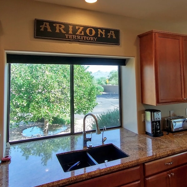 Distressed Arizona Territory Sign, Rustic Wooden Wall Decor - Etsy