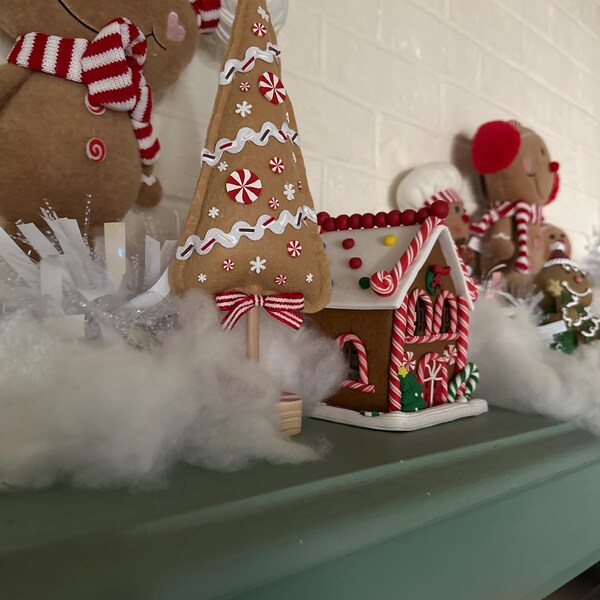 Whimsical Gingerbread Christmas Trees / Tiered Tray Decor / Christmas Decor / Christmas Trees ...