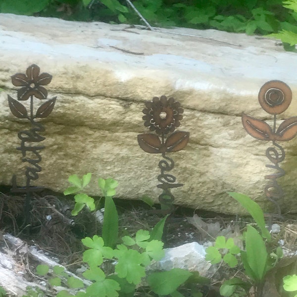 Flower Themed Plant Sticks Made in the USA - Etsy