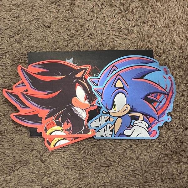 Shadow Metallic Sticker Vinyl Decal Sonic Knuckles Tails Amy Super ...