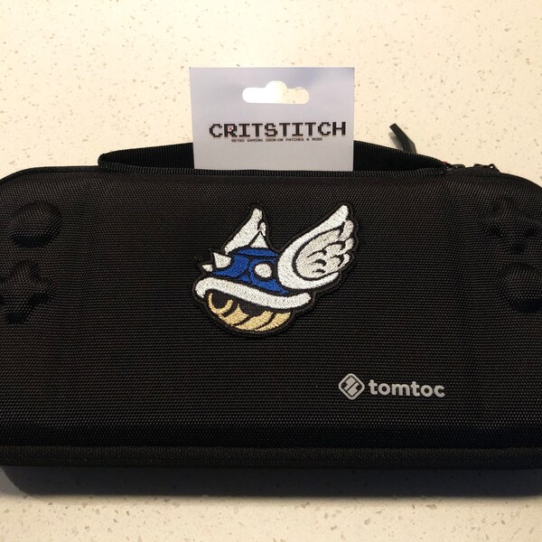 Blue Shell - Mario Kart - Iron on Patch - Shiny Metallic Embroidered ...