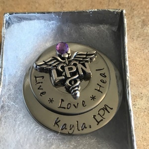 Personalized Nursing Pin / LPN BSN RN / Nurse Pin / Nursing Student ...