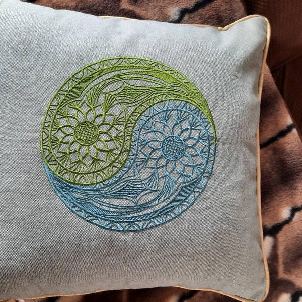 Yin Yang Embroidery Design | Ying Yang Mandala Machine Embroidery File ...
