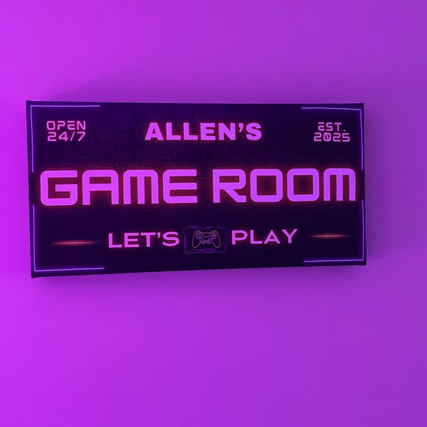 Game Room Sign, Custom Arcade Wall Art, Personalized Gifts for Him ...