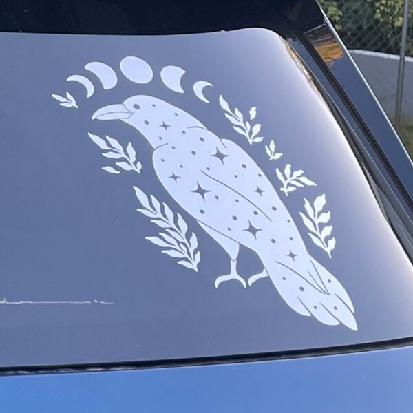 Raven Art Sticker Pagan Stickers for Cars Black Crow Tribal Crows ...