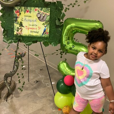 Rainforest Backdrop, Rainforest Birthday Party Buffet Table Backdrop ...