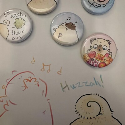 Pug Spectrum Art Print of Our Pug Grumble Ink and Watercolor - Etsy