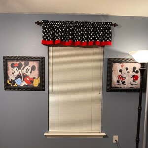 Red Polka Dot Black Mickey Minnie Mouse Kitchen Bedroom Window | Etsy