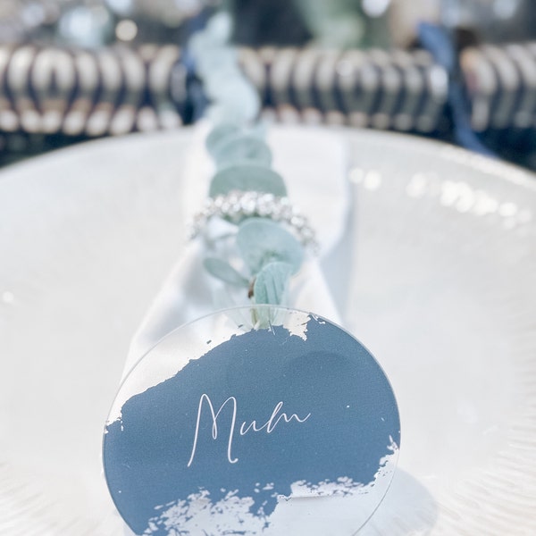 Personalised Circular Perspex Paint Splash Place Names Clear Acrylic ...