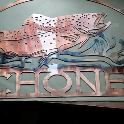 Salmon Welcome Metal Sign - Etsy