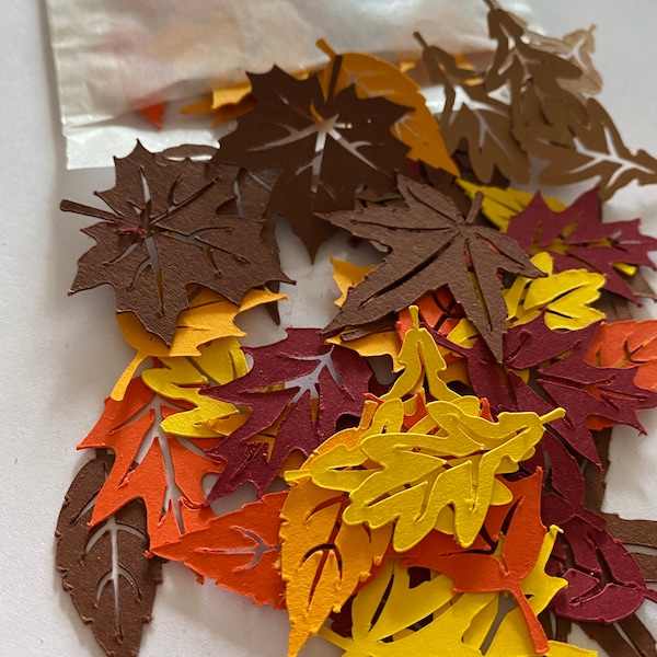 Autumn Leaves Confetti for Table Scatter, Scrapbook, Bullet Journal ...