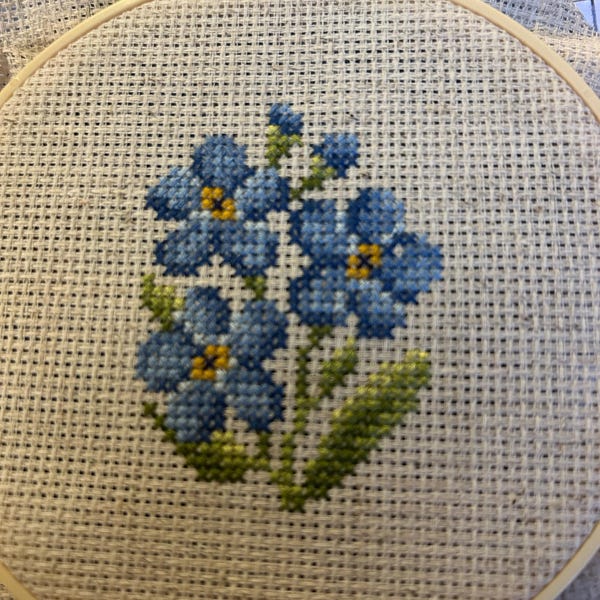 Forget Me Not Floral Cross Stitch Pattern: Easy Botanical Leaf Design ...