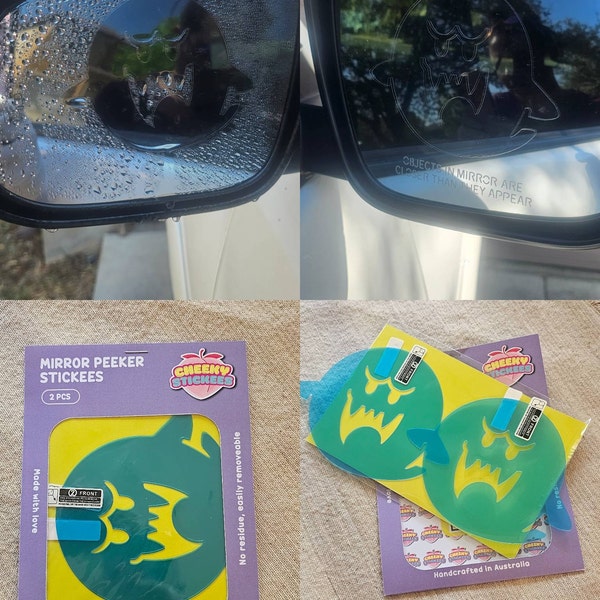 Love Heart Mirror Peeker | 2pcs | Kawaii | Mirror Sticker | Anti Rain ...