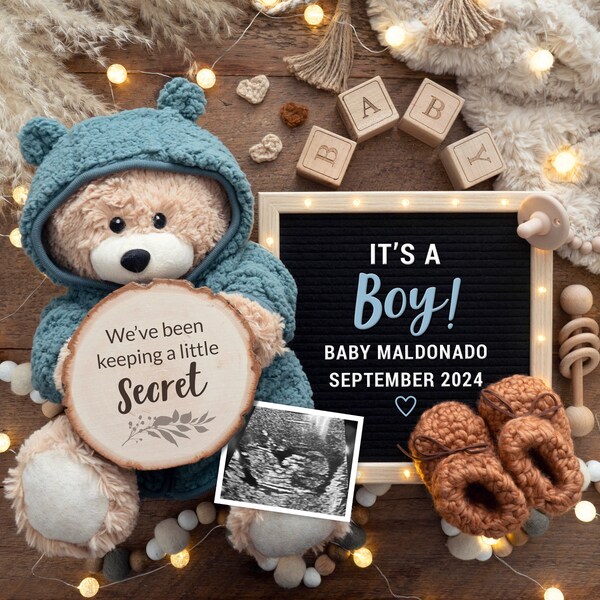 Boy Baby Gender Reveal for Social Media, Its a Boy Digital Pregnancy ...