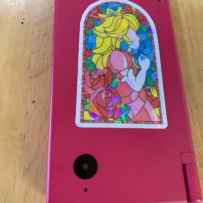 Princess Peach Stained Glass Window Holographic Sticker - Etsy