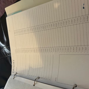 Weekly Time Block Planner, 7 Day Timetable Sheet, 30 Minute Interval ...