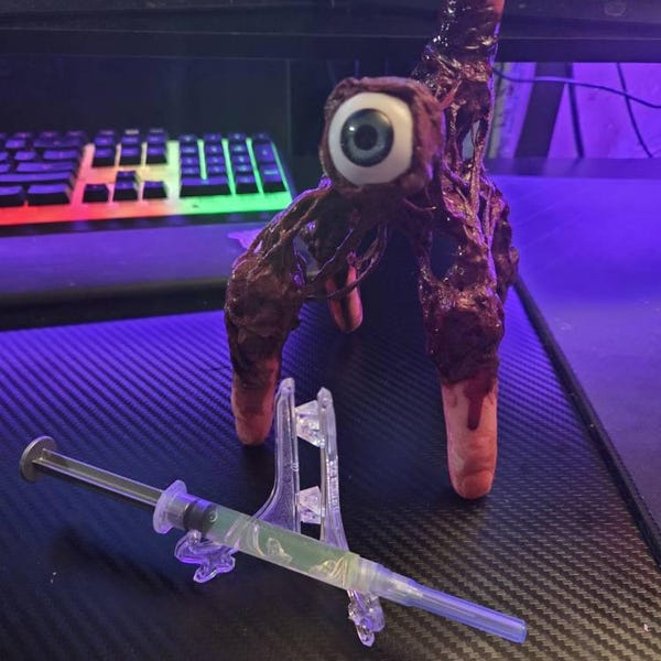 Reanimator Fingerling Eye Figure Sculpture Replica With Syringe - Etsy
