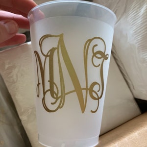 Personalized Shatterproof Cups, Frosted Party Cup, Personal Monogram ...