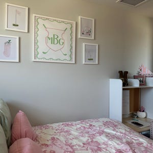 Custom Monogrammed Baby Boy Golf Crest Watercolor Personalized Nursery ...