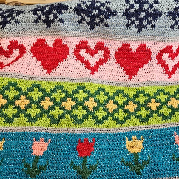 Tulip Graph Crochet PATTERN PDF - April Fair Isle Style Calendar ...