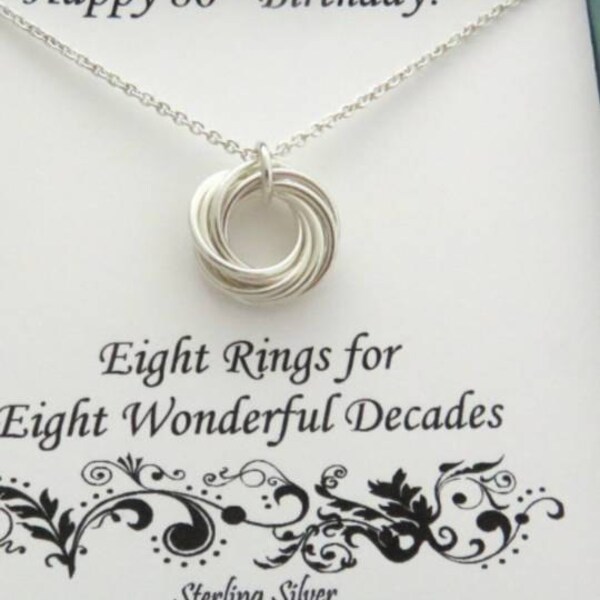 60th Birthday Gifts for Women, Six Rings Necklace, 60th Birthday ...