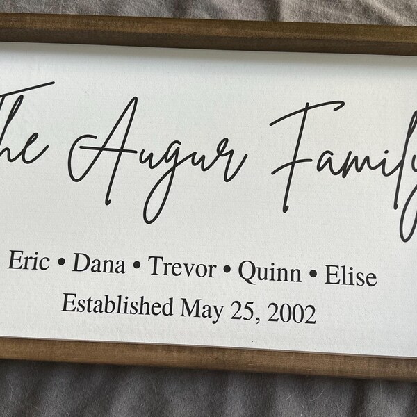 Family Name Sign With Kids Names, Last Name Wood Sign, Family ...