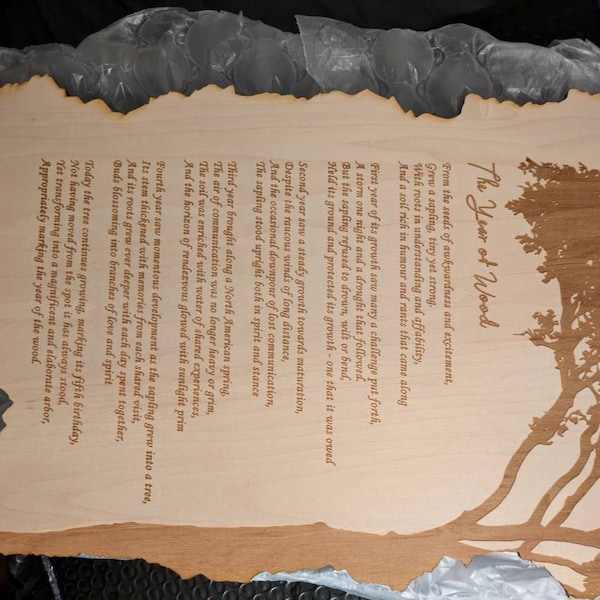 Engraved Maple Poem - Custom Love Letter - Personalized Wood Plaque ...