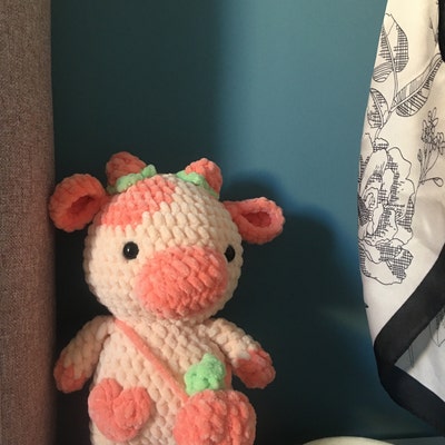 Crochet Cow, Peach Cow Plushie, Cow Plushie, Crochet Cow Plush - Etsy