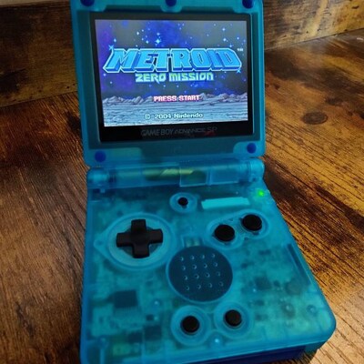 Gameboy Advance SP Transparent Clear Sky Blue IPS V2 Screen Mod - Etsy