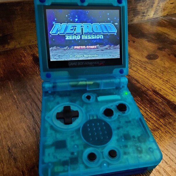 Gameboy Advance SP Transparent Clear Sky Blue IPS V2 Screen Mod - Etsy