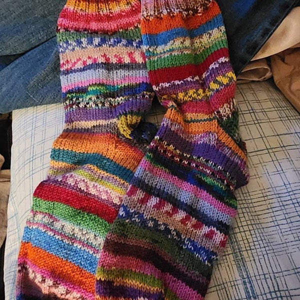 Hand Knit Wool Socks for Women Who Love Colorful, Odd, Mismatched Socks ...