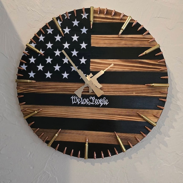 We the People Clock,american Flag Clock,rustic USA Clock,patriotic Wall ...