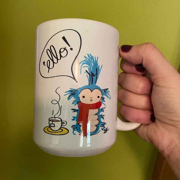 Ello Worm Mug, Labyrinth Inspired Mug, Labyrinth Worm Mug, Movie Mugs ...