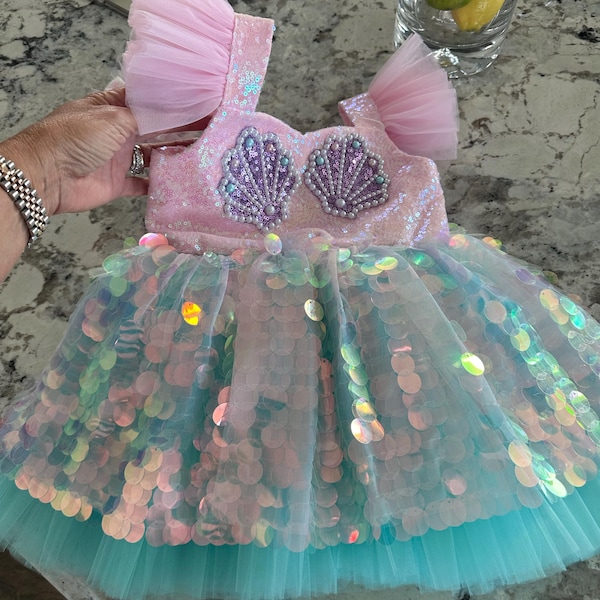 Mermaid Costume.mermaid Dress ,baby Girl Dress Special Occasion, First ...