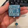Night Shift Badge Reel, Work ID Holder, Glitter Badge Holder, Funny ...