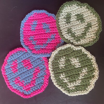 SMILEY COASTER PATTERN pdf Only Crochet Pattern - Etsy