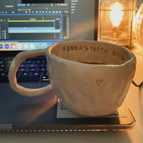 Quirky Personalised Mug, Handmade Coffee Mug - Write Anything You Want ...