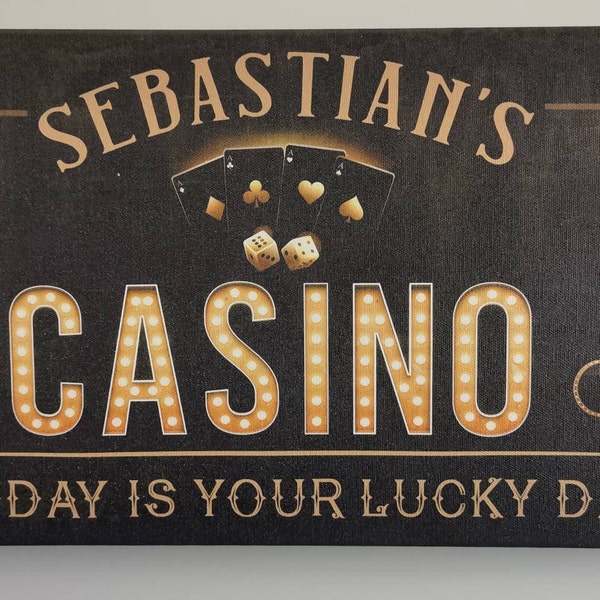 Custom Casino Sign, Poker Room Sign, Garage & Basement Decor, Man Cave ...