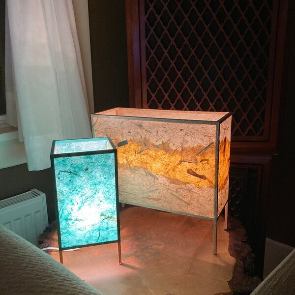 Choice of Color Banana Fiber Paper Table Lamp - Etsy