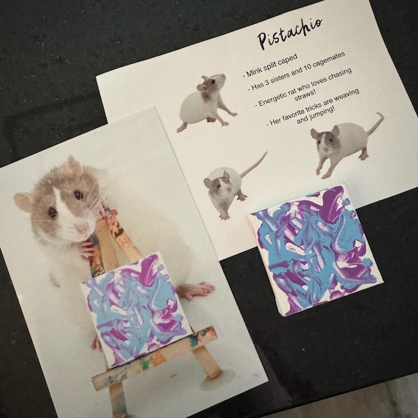 Rat Painting 2"x2" - Etsy