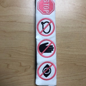 1 Sleeve With 4 Embroidered Symbols on Each Side Stop No - Etsy