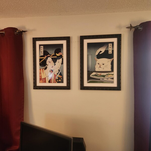 Ukiyo-e Meme Art - 2 Print Set "this is Fine" and "now I'm Not Doing It ...