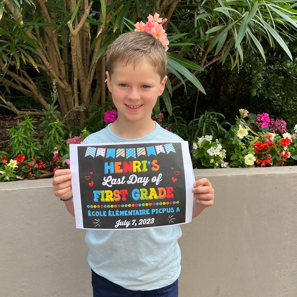 Last Day of Preschool Sign PRINTABLE, Last Day of School Chalkboard ...