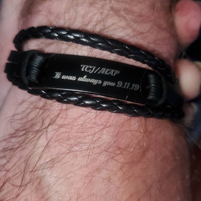 Personalized Mens Bracelets Leather Engraved Bracelet With Any - Etsy