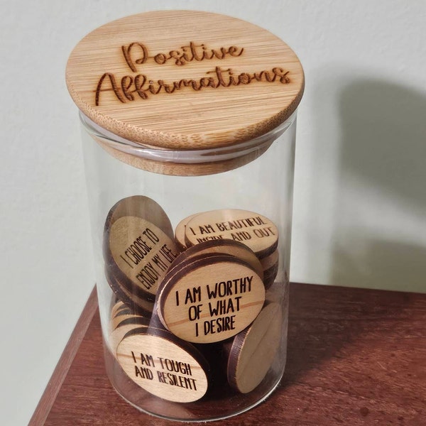 Positive Affirmation Tokens| 30 Positivity Tokens| Customizable Wooden ...