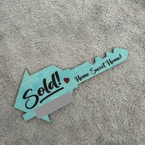 Personalized Real Estate Key Sold Wood House Key Sold Sign Realtor Wood ...
